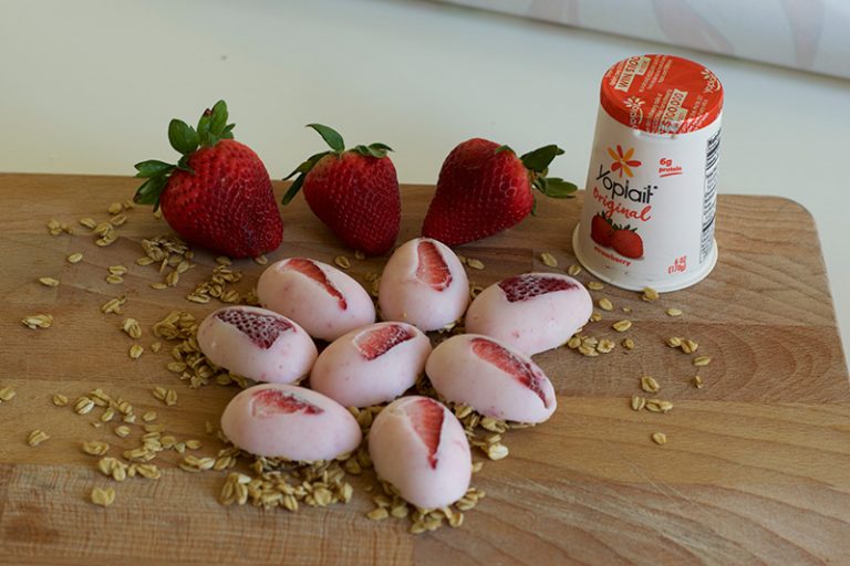 Easy Peasy Strawberry Fro Yo Bites - Little Fish