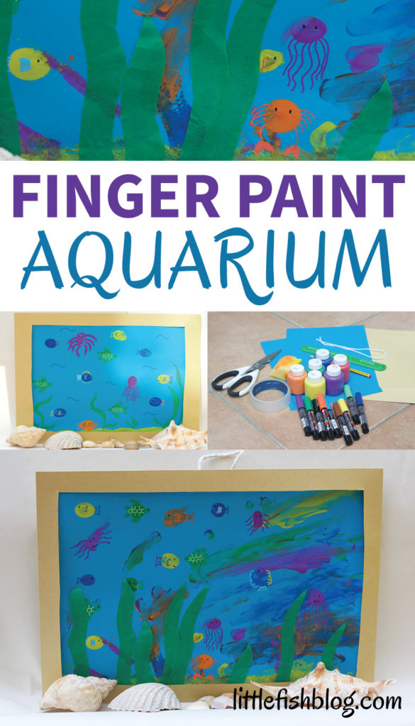 Fun Finger Paint Aquarium Activity - Little Fish