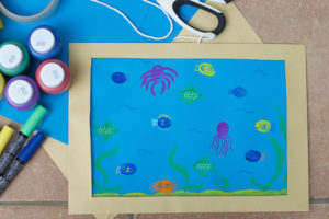 Fun Finger Paint Aquarium Activity - Little Fish