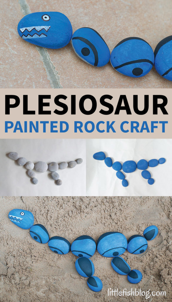 Plesiosaur Painted Rock Craft - Little Fish