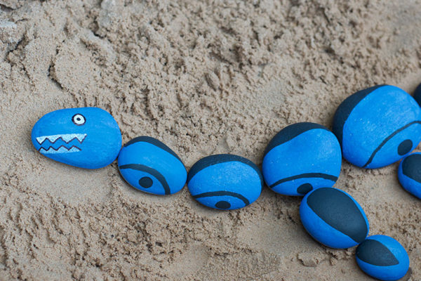 Plesiosaur Painted Rock Craft - Little Fish